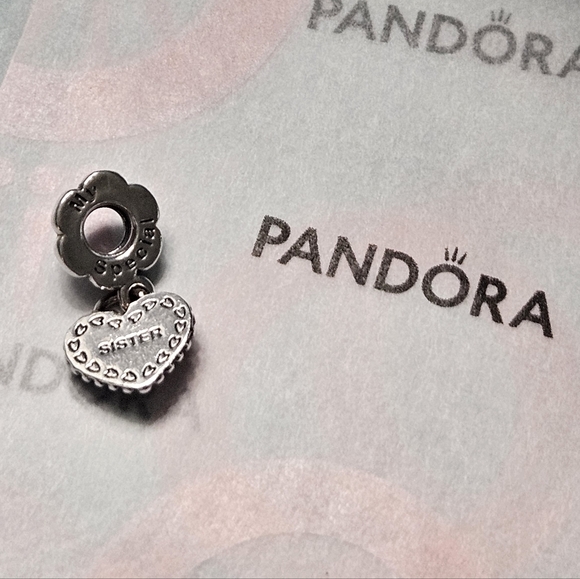 Pandora | Jewelry | Pandora Silver Heart Sister Charm | Poshmark